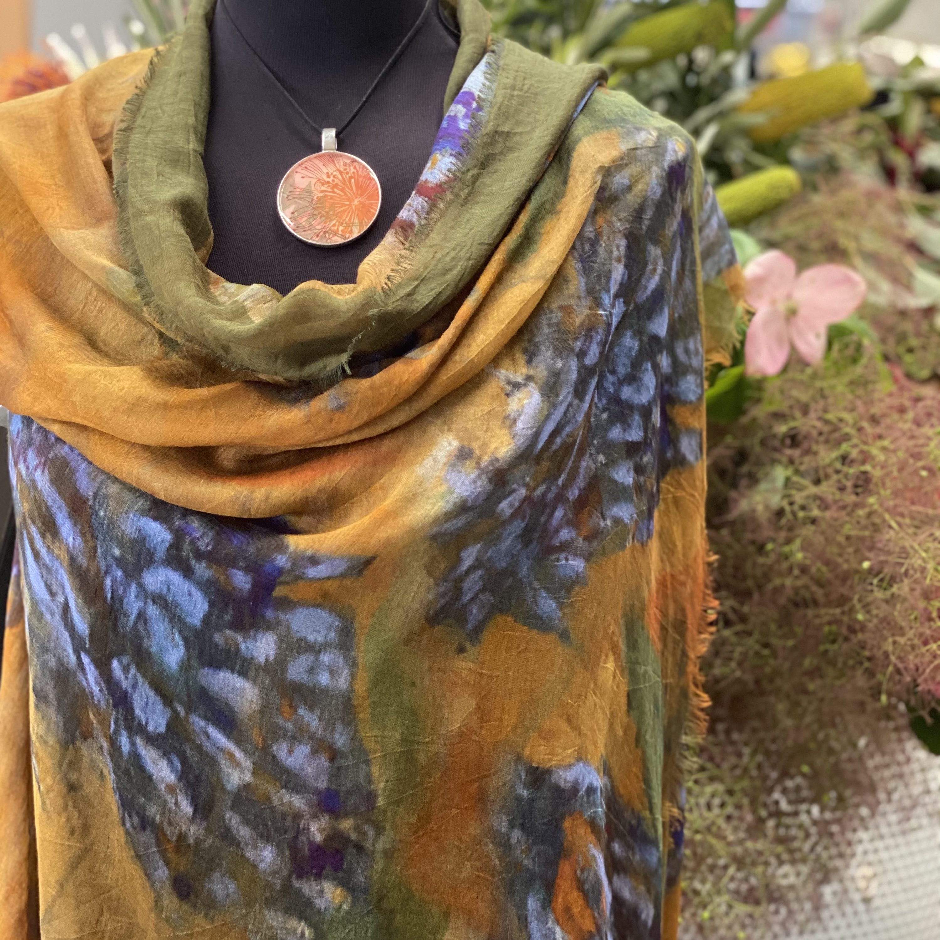 Wearable Art - Banksia Design Scarf | Trudy Rice Collection