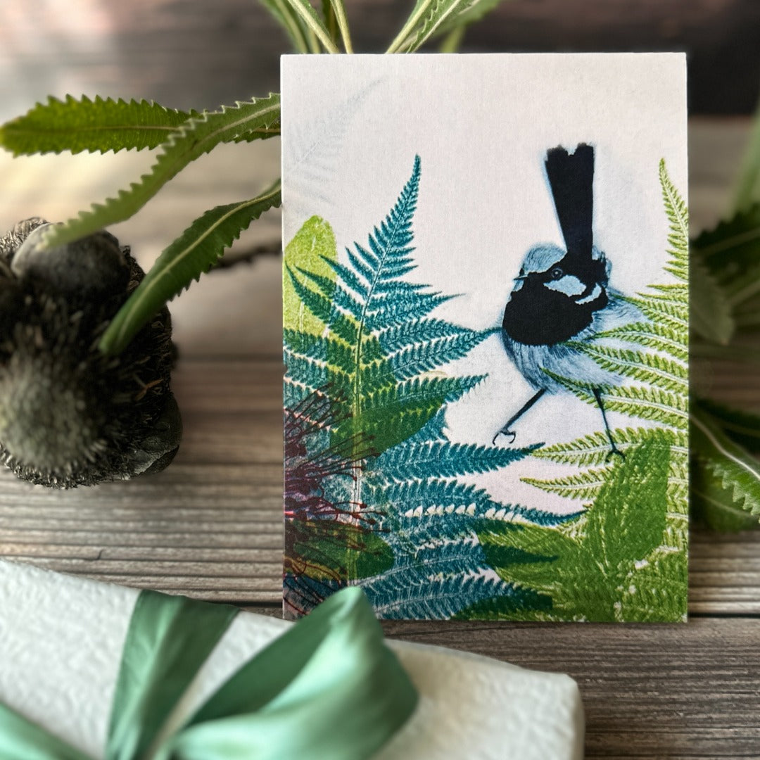 Greeting Card Little Blue Wren | Trudy Rice Collection
